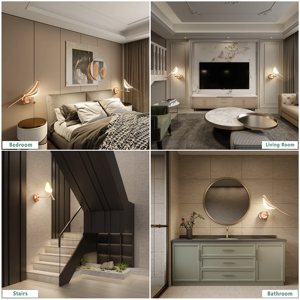 Nordic LED Wall Lamp Indoor Lighting For Home Kitchen Bedside Bedroom ...