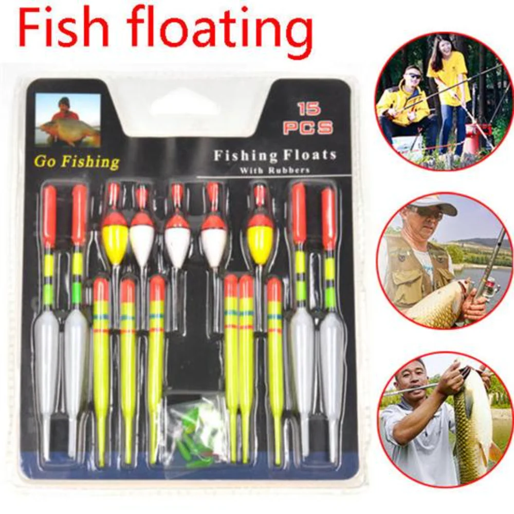15Pcs Vertical Buoy Sea Fishing Floats Assorted Size for Most Type of ...