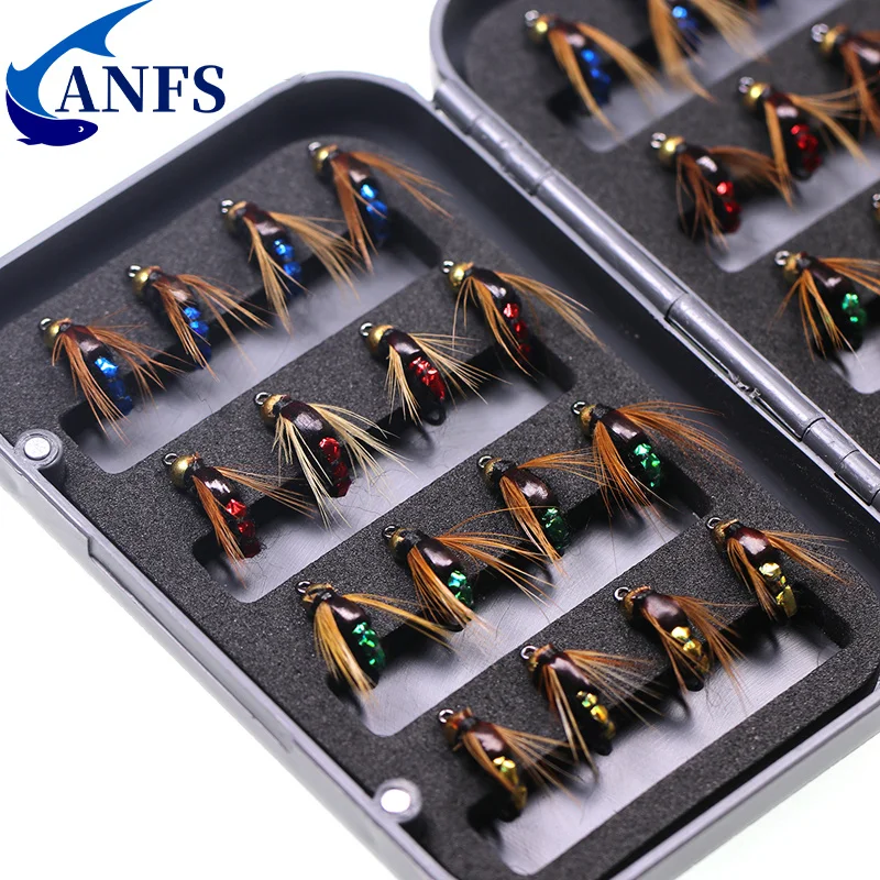 Kit de moscas para pesca con mosca, cebo artificial, ninfa, mosca Scud ...