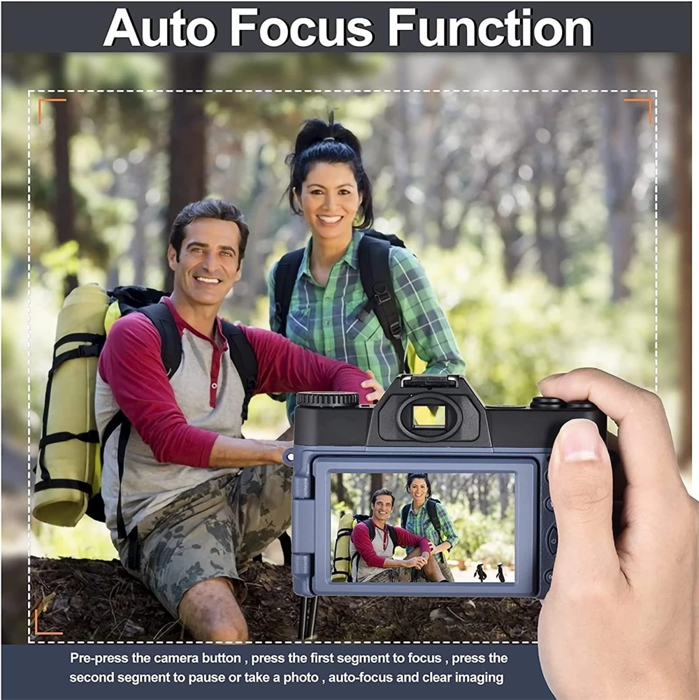Macro Lens 4K Digital Camera Flip Screen Selfie Camcorder 48MP Youtube ...