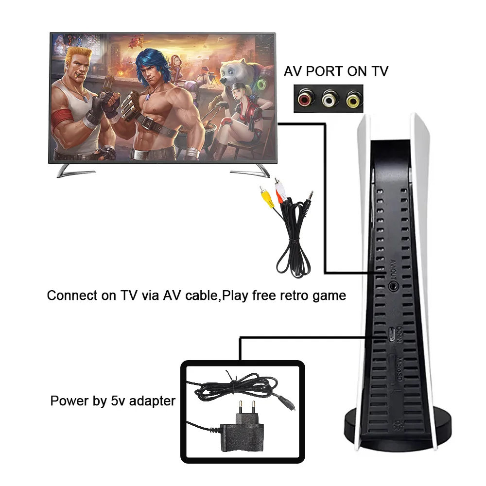 P5 Video Game Console with 300 Classic Game 8 Bit TV Consola Retro ...