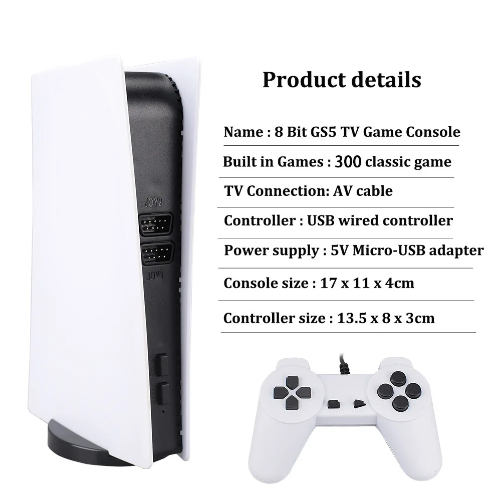 P5 Video Game Console with 300 Classic Game 8 Bit TV Consola Retro ...