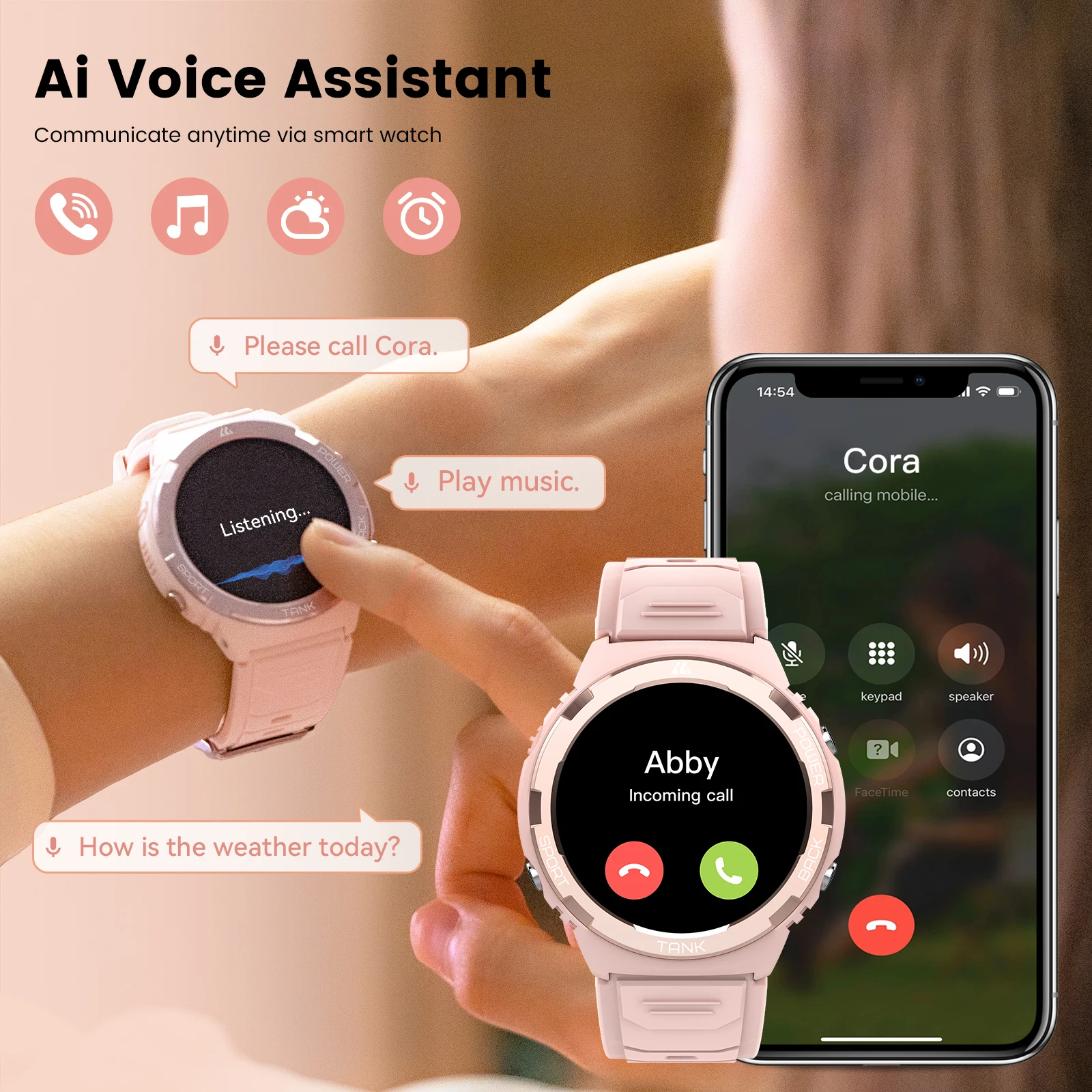 2024 KOSPET TANK S1 Smart Watch For Women Ultra AOD AMOLED Watches 5ATM ...