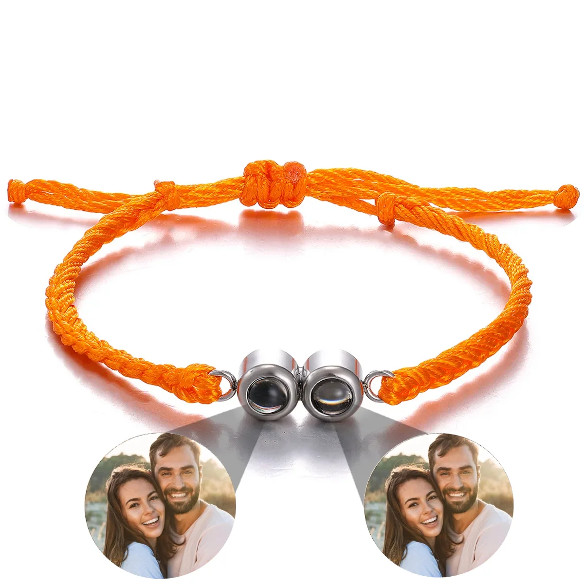 Adjustable Custom Dual Photo Projection Bracelet Customized Weaving ...