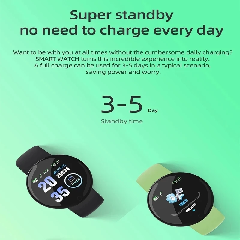 D18 Pro Smart Watch Men Women Bluetooth Fitness Tracker Bracelet Sport ...
