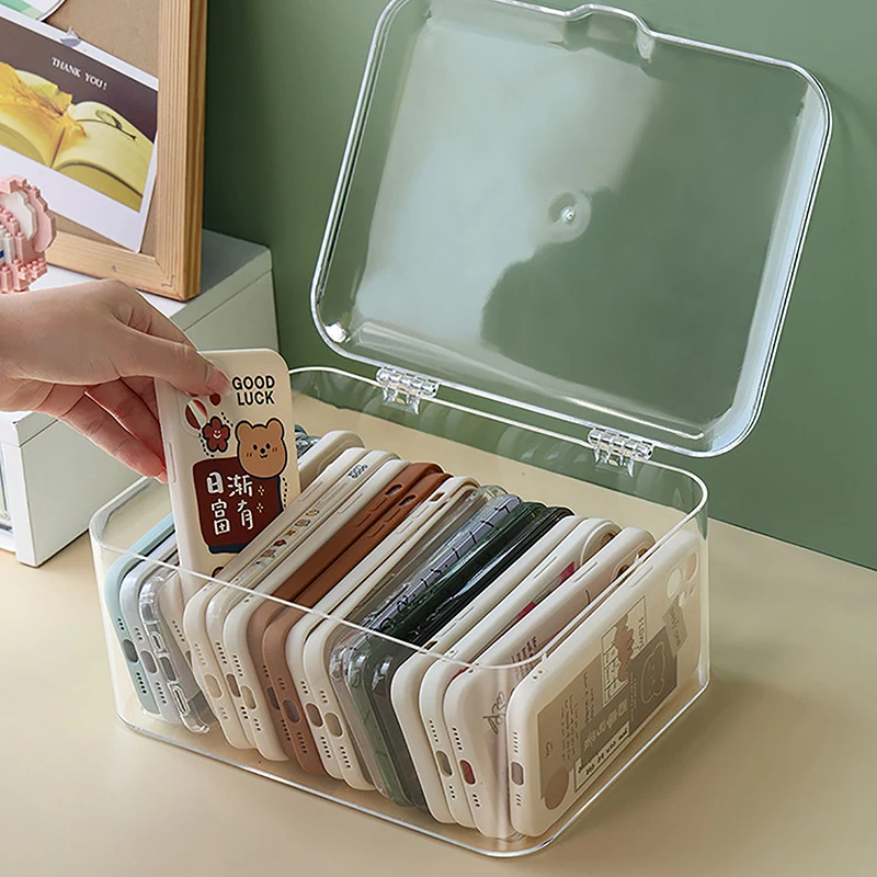 Acrylic Sundries Storage Basket Phone Case Holder Ins Transparent Phone ...