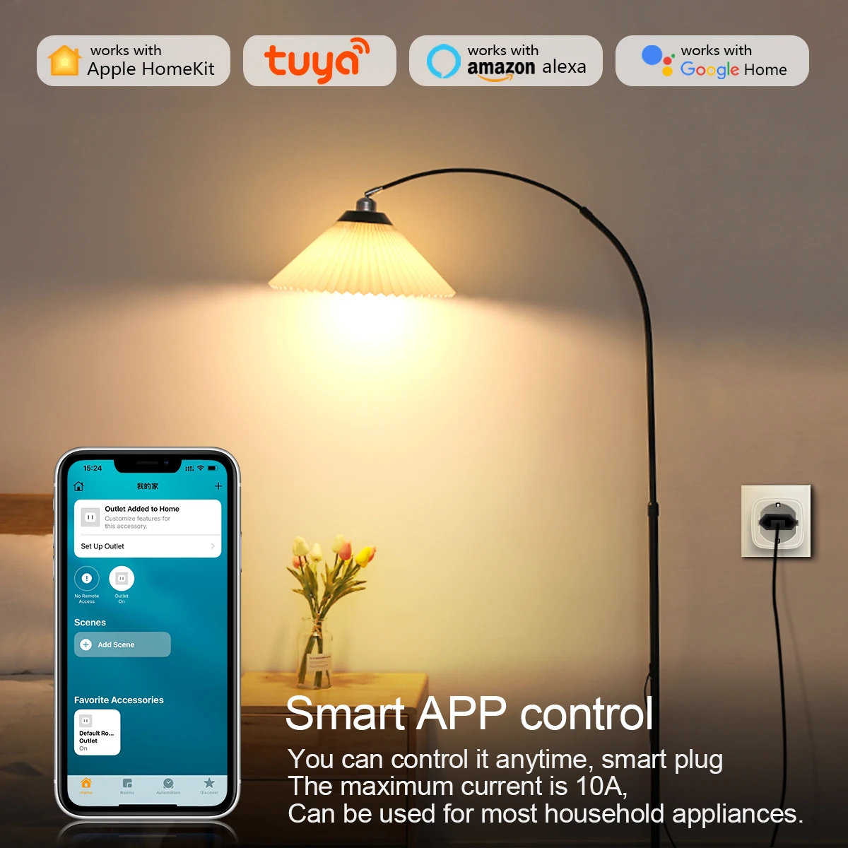 Alexa Tuya Smartlife WIFI Plug Stocket Smart Home Switch And For Apple ...