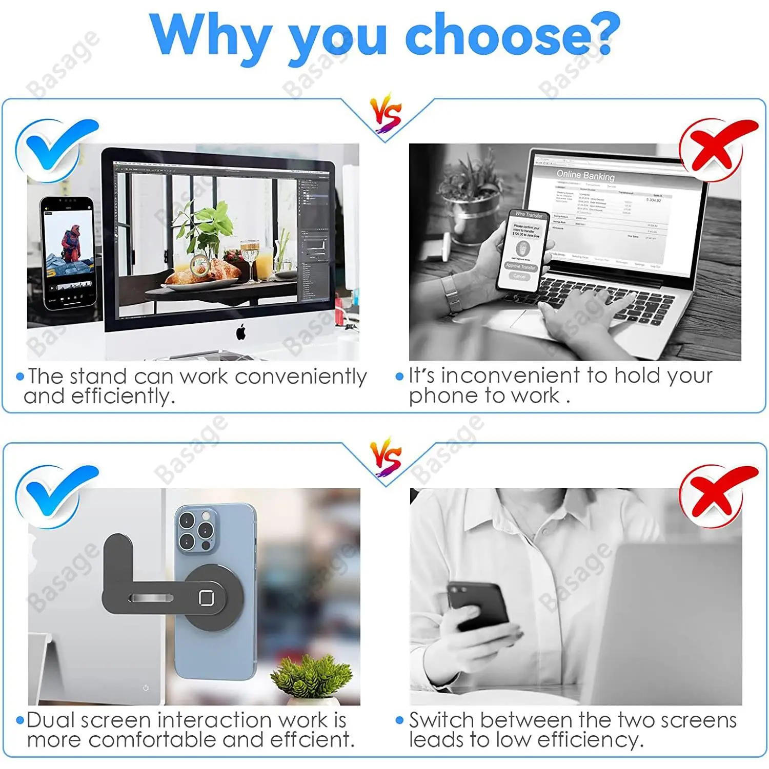 Magnetic Laptop Phone Holder Computer Monitor Side Cell Phone Slim ...