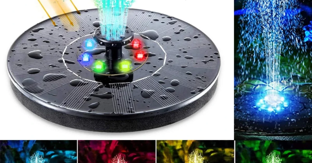 13/16/18cm Solar Water Fountain Pool Pond Waterfall Garden Decoration ...