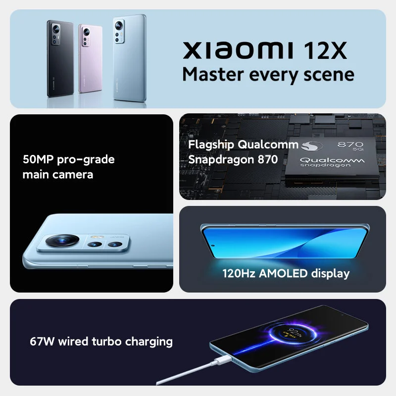 Global Version Xiaomi 12X Snapdragon 870 6.28" FHD+ AMOLED 120Hz ...