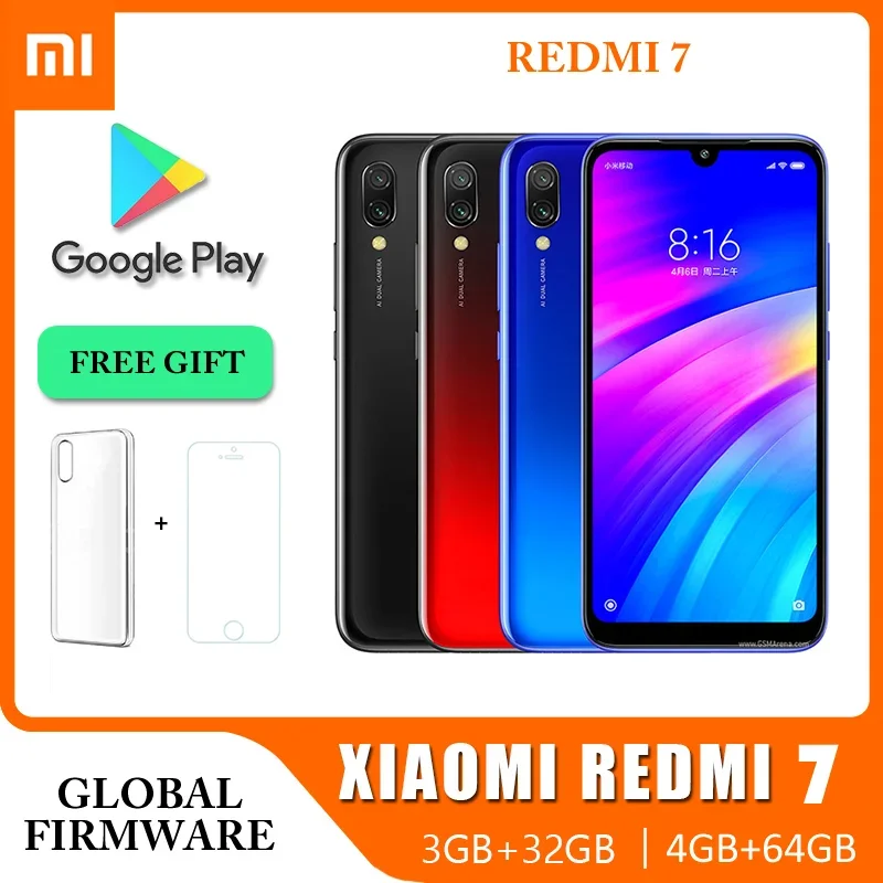 Original Xiaomi Redmi 7 Smartphone Global ROM 4+64Gb 6.26 Inch HD ...