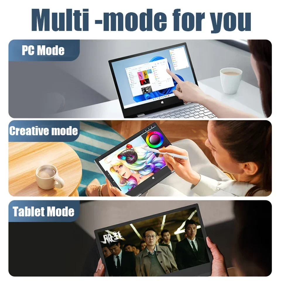 Portable 2 in 1 Laptop Computer Intel N4020 11.6 Inch Touch Screen ...