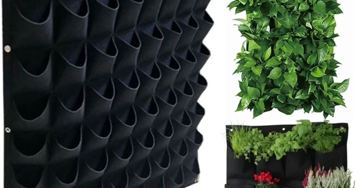 36/72 Pockets Green Grow Bag Wall Hanging Planting Bags Planter ...