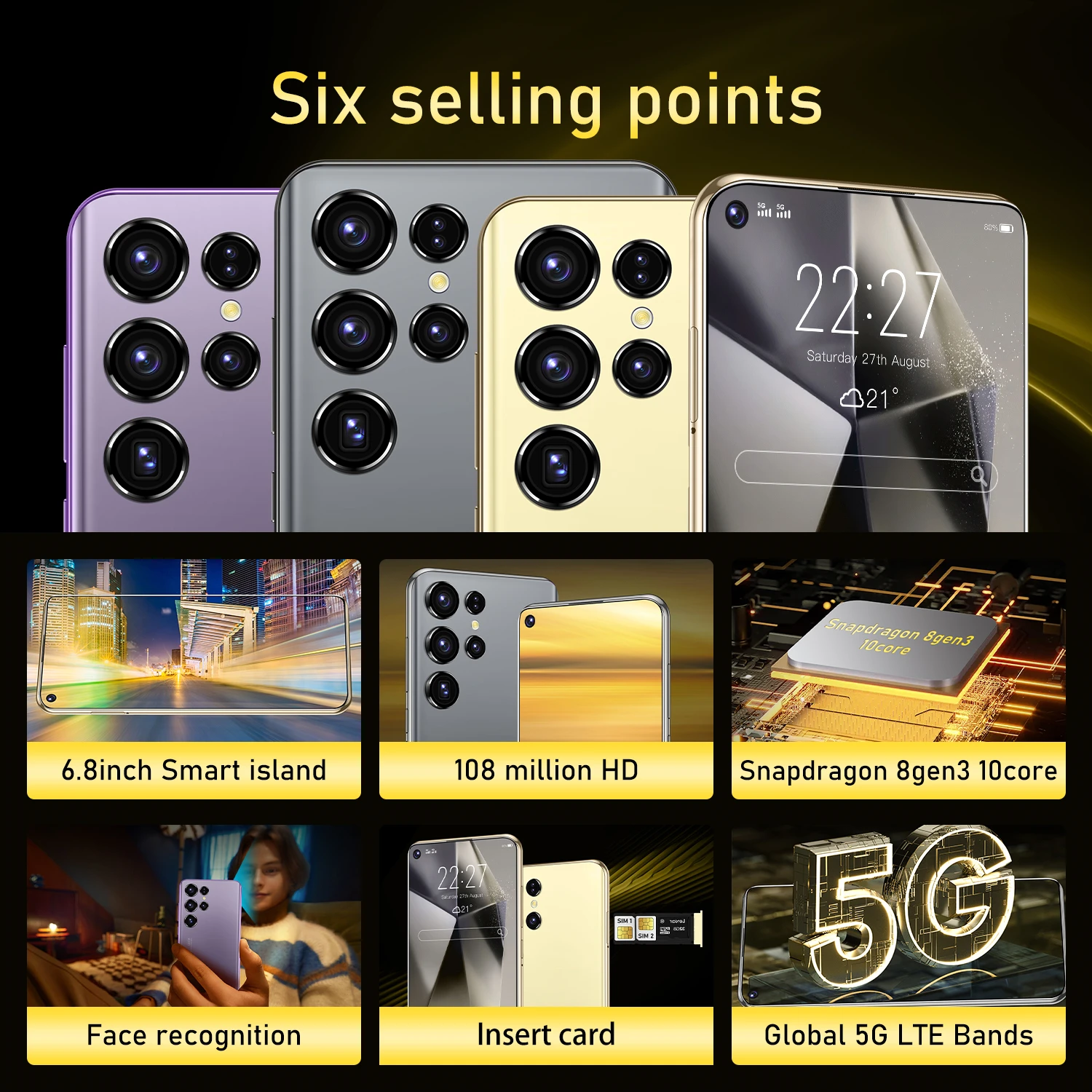 S25 Ultra New Smartphone 7.3 Inch Android 14 22GB+2TB 7800mAh 78MP ...