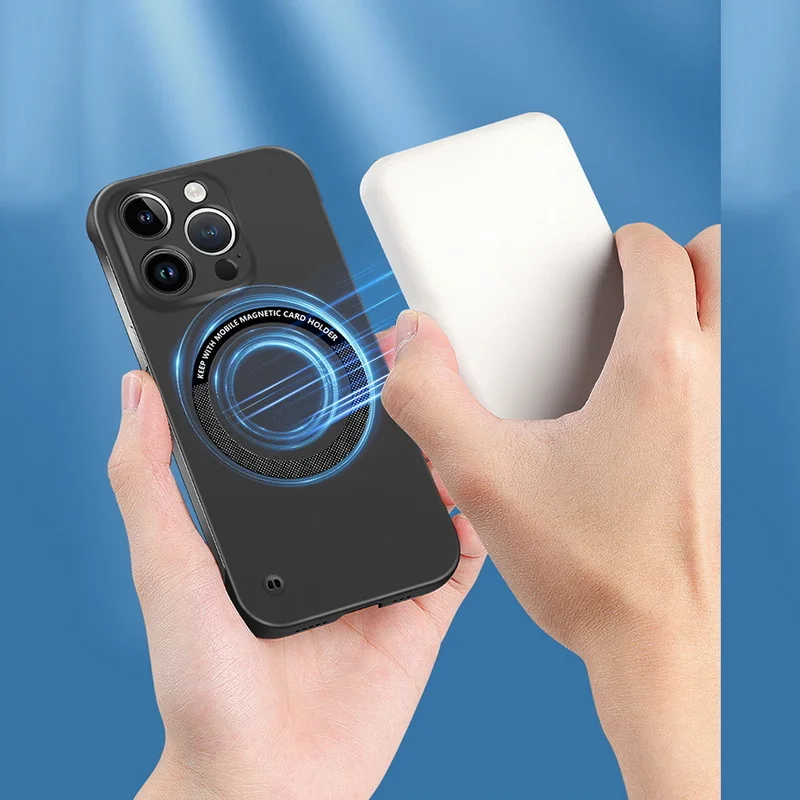 Ultra Thin Hard PC Magnetic Frameless Phone Case For Magsafe iPhone 15 ...