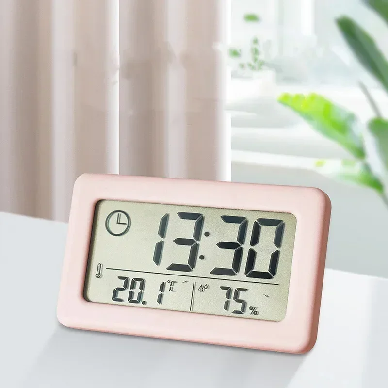 12/24 Hours Wall Clock Thermometer Digital Table Clock Hygrometer ...