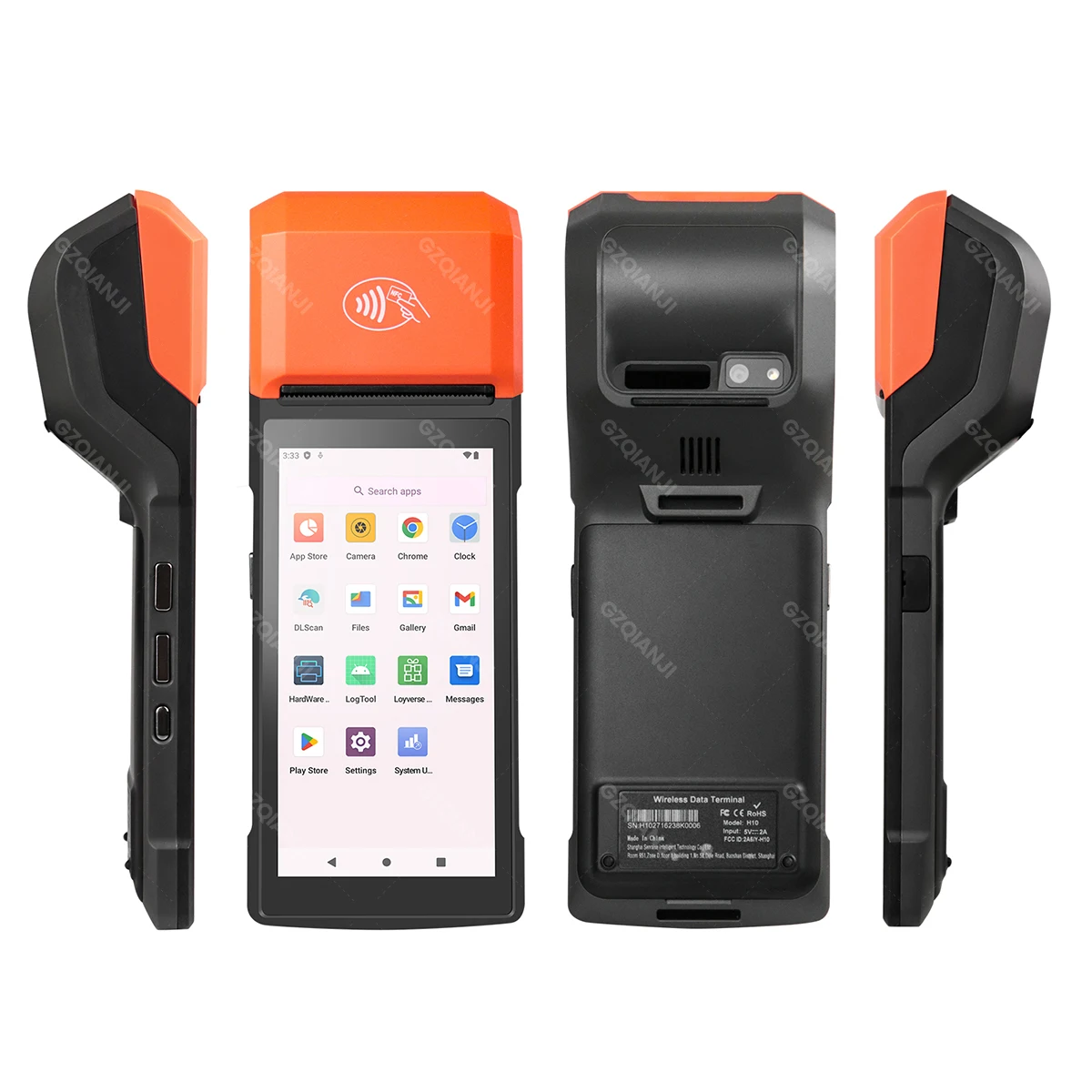 Android 13/8.1 3G 4G Handheld POS Terminal With 58mm Thermal Printer 1D ...