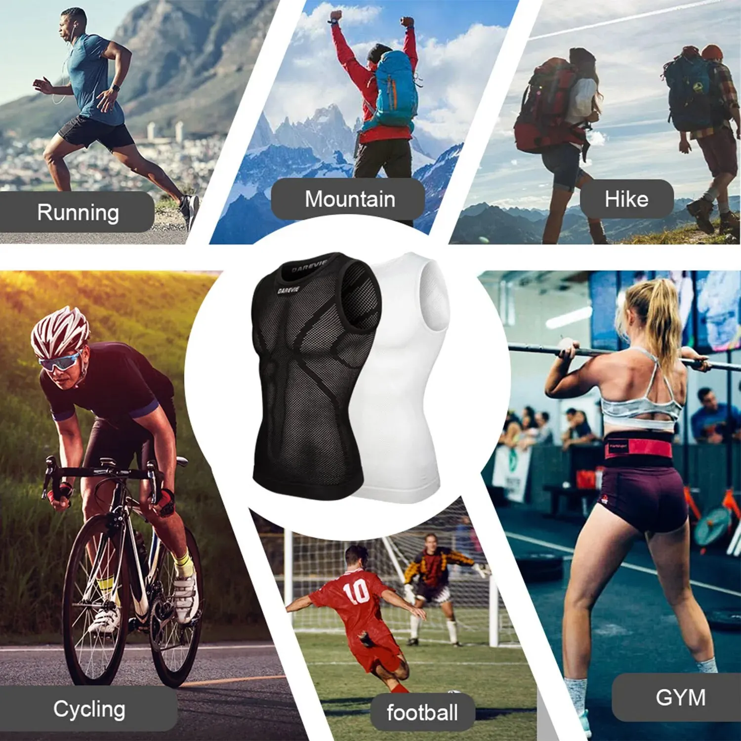 DAREVIE Cycling First Layer Man Compression Seamless Women Bicycle ...
