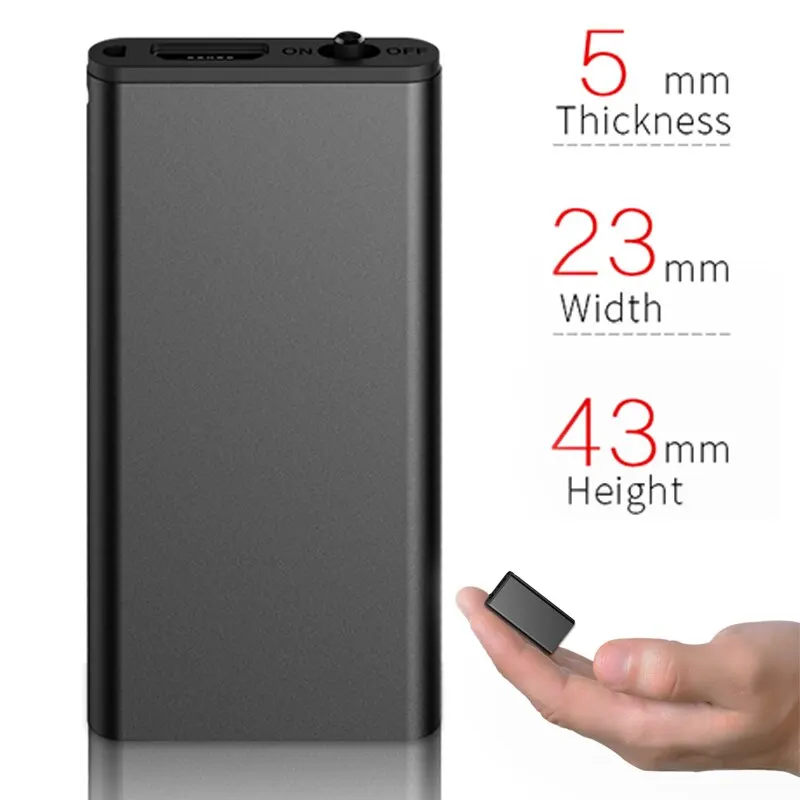 Ultra-Thin Professional Mini Voice Recorder Sound Activated Dictaphone ...