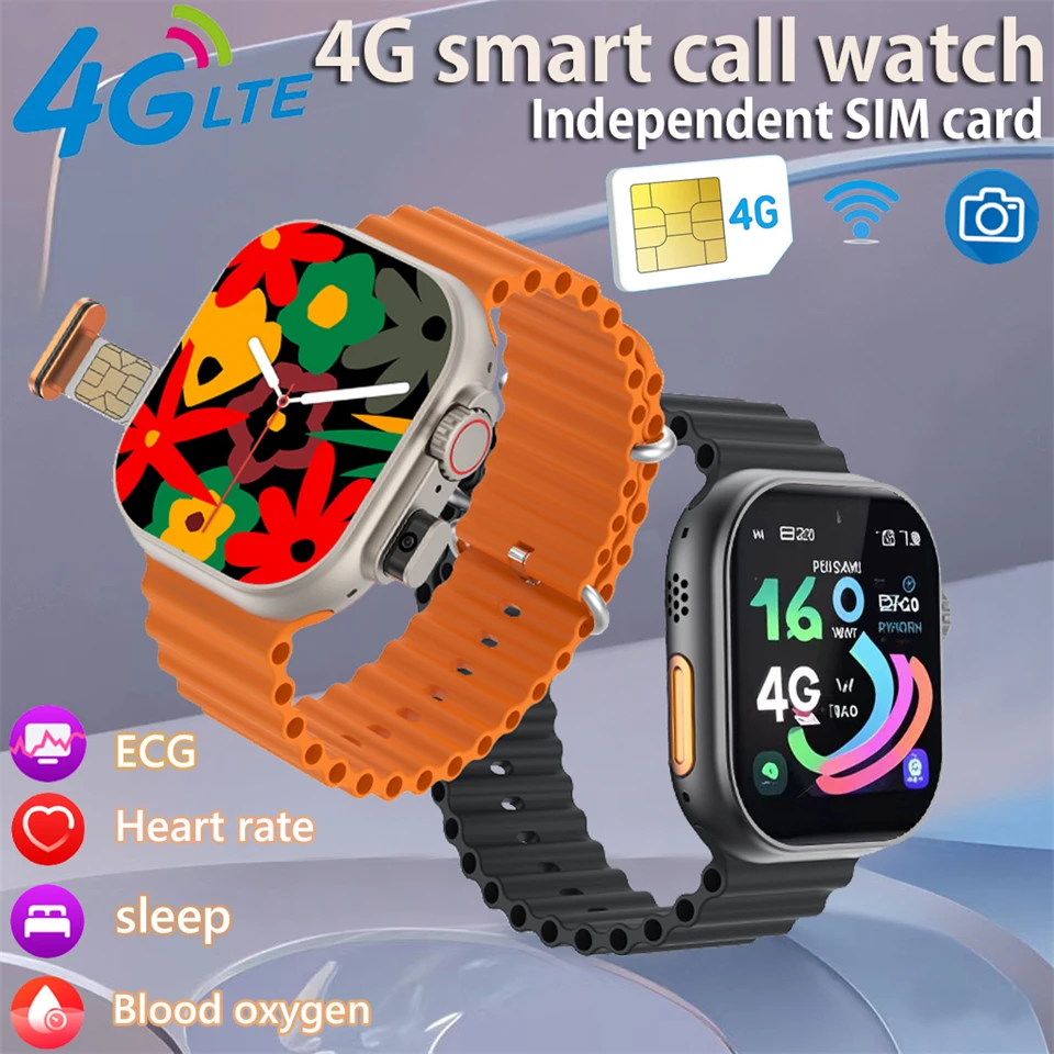 2025 New SIM Smart Watch 2.45inch 4G Network GPS Wifi Camera 64G ROM ...