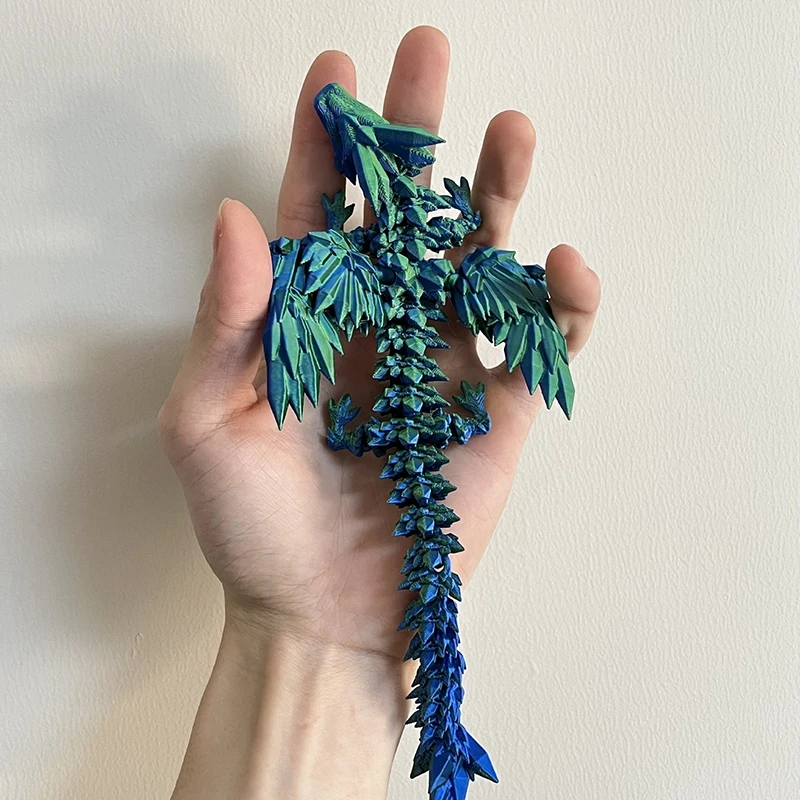 3D Printed Gem Dragon Western Style Colorful Full Body Movable Dragon ...