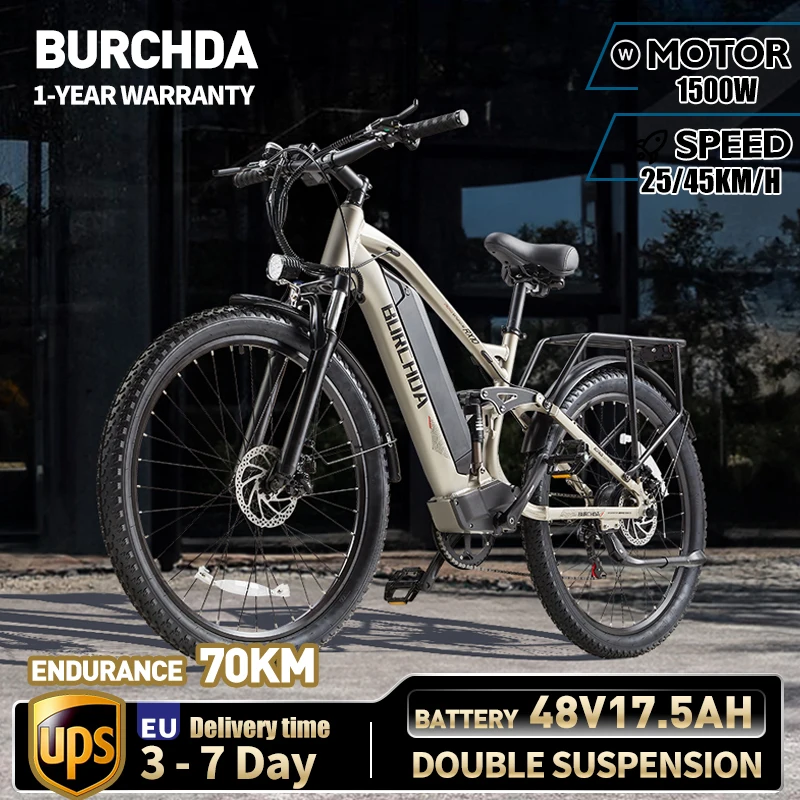 BURCHDA RX10 1500W50KM/H 27.5Inch Electric Bike 48V17.5AH ...