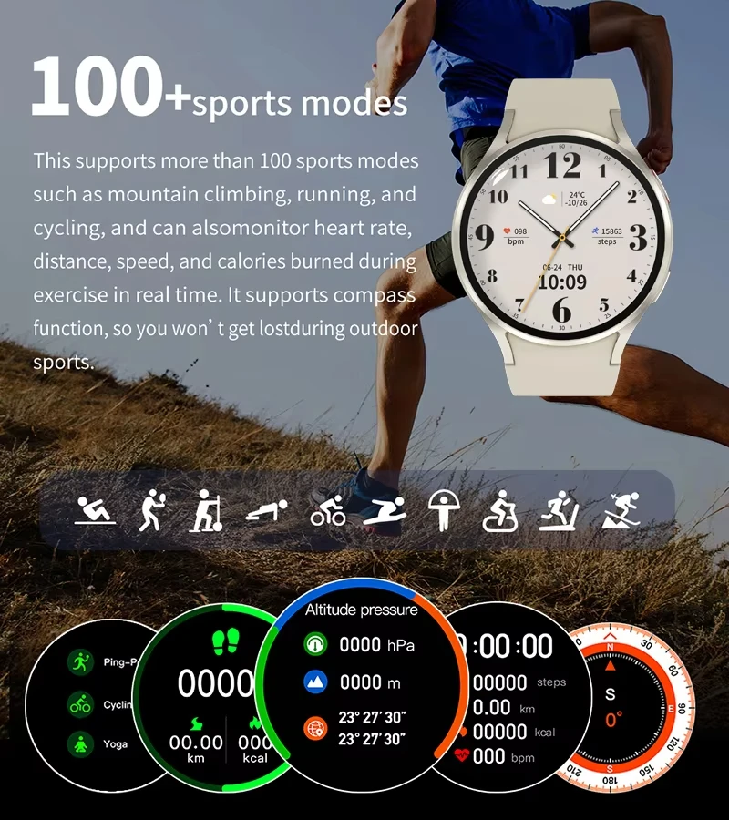 New Bluetooth Call Smart Watch 6 Pro Heart Rate Custom Dials Sport Men ...