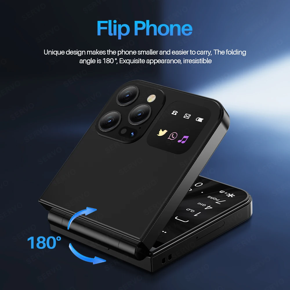 Téléphone portable pliable SERVO A50 Pro, double carte SIM, GSM, torche ...