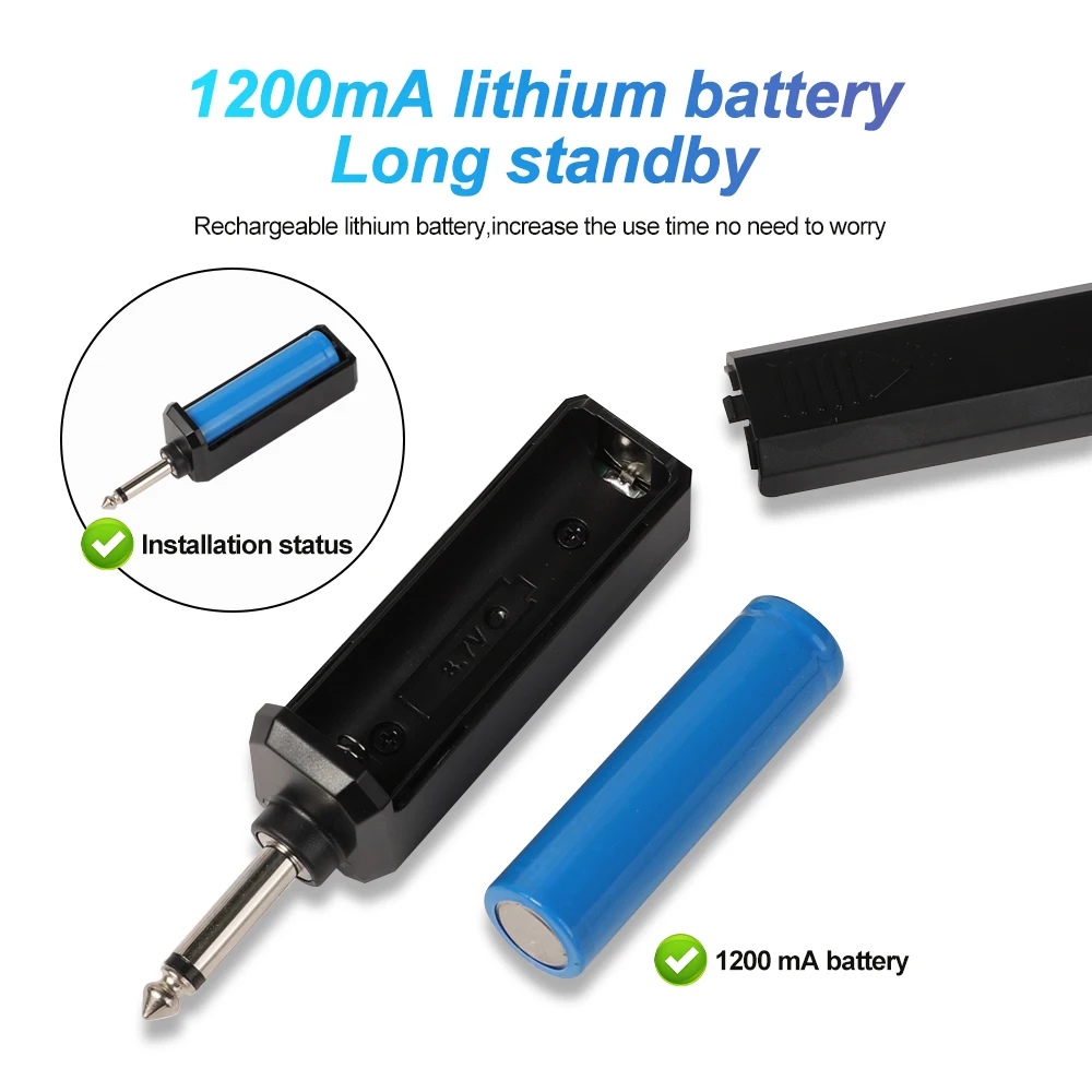 Wireless Microphone UHF Fixed Frequency 2 Channels Handheld Mic ...