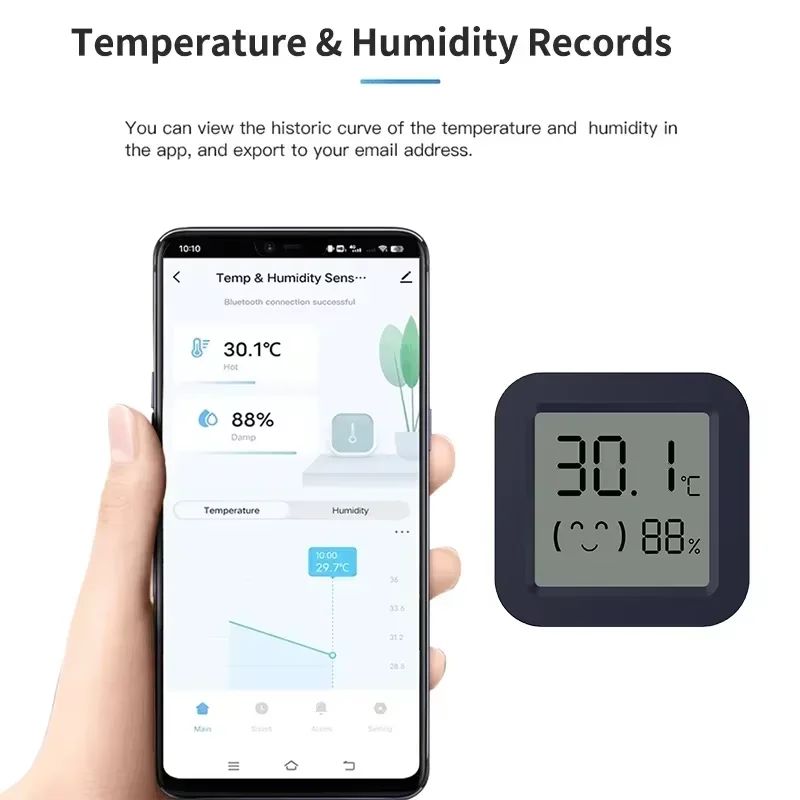 Bluetooth Temperature Humidity Sensor Mini LCD Screen Smart Tuya APP ...