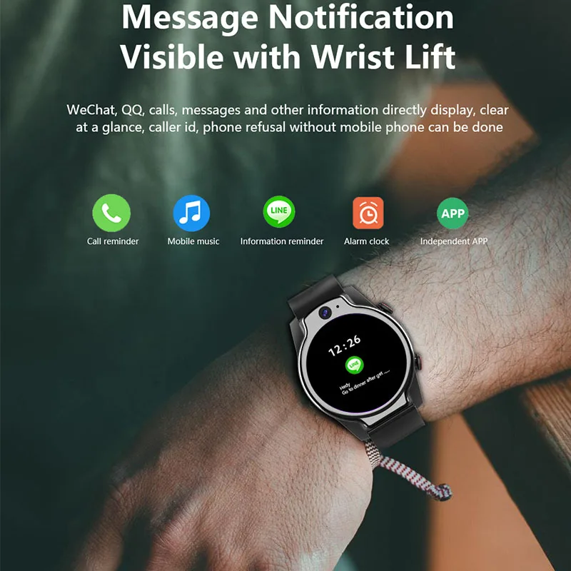 New 4GB+64GB Fashion Smart Watch Phone 4G LTE Global Calling Android 10 ...