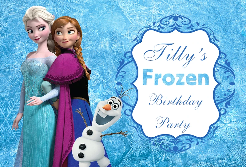 Happy Birthday Backdrop for Girls Winter Frozen Elsa Princess ...