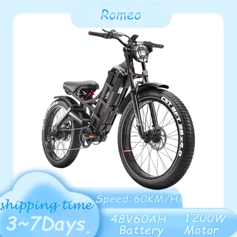 Romeo Pro E-Bike 1200W Motor 48V60AH Removable Battery Smart APP ...