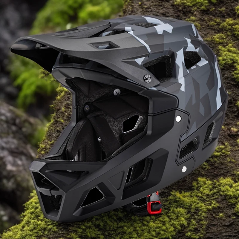 Full Face MTB Cycling Helmet for Man Adult DH BMX Off-Road Integral ...