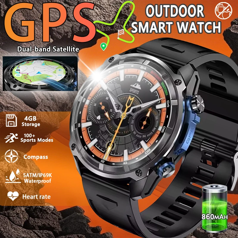 Military 4GB Memory T-Rex 3 Smart Watches GPS Map Position 860mAh ...